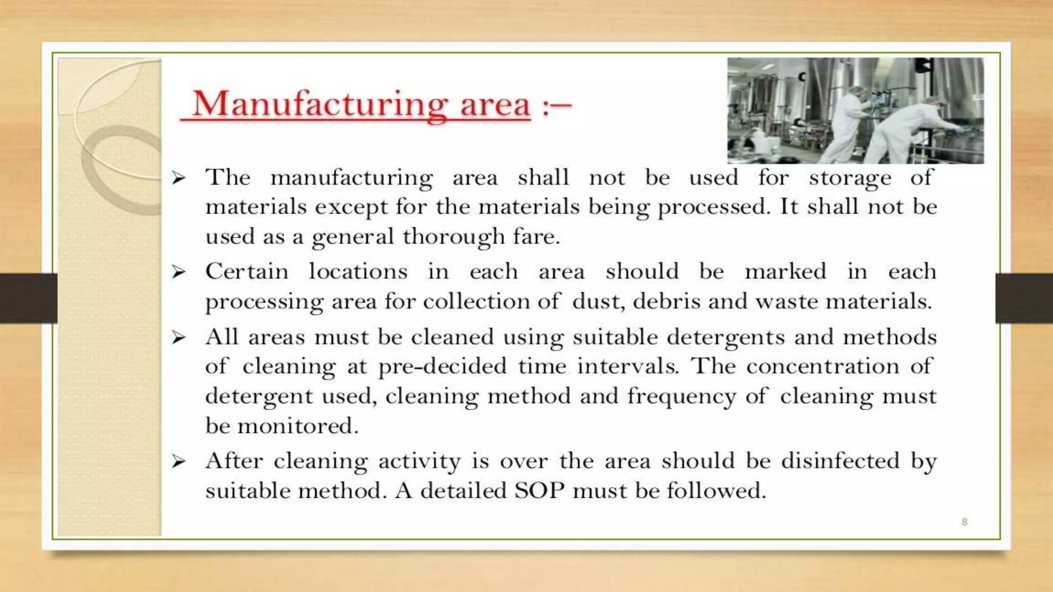 Sanitation in Manufacturing Premises | PPTX