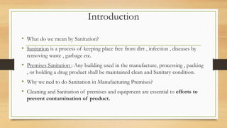 Sanitation in Manufacturing Premises | PPTX