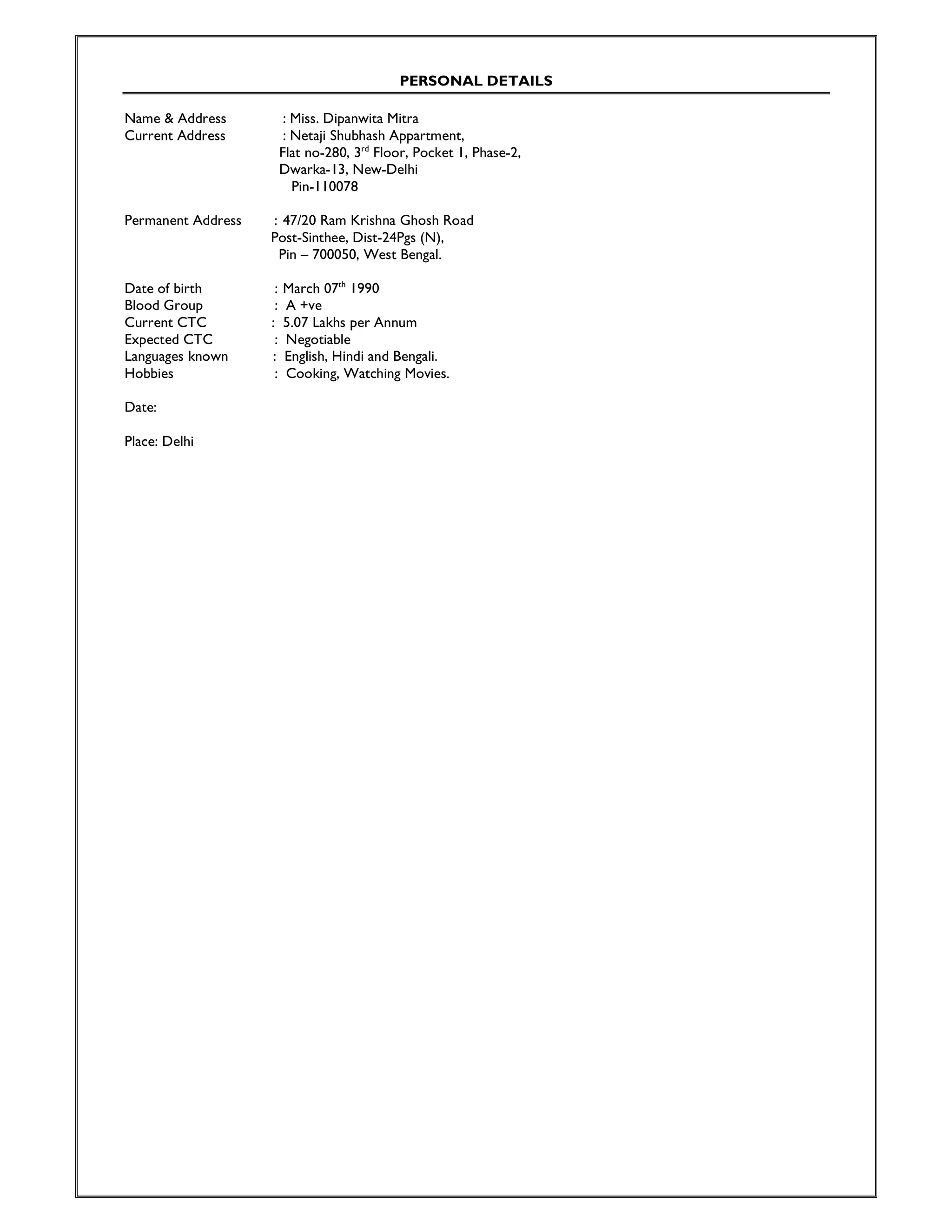 Dipanwita updated resume | PDF