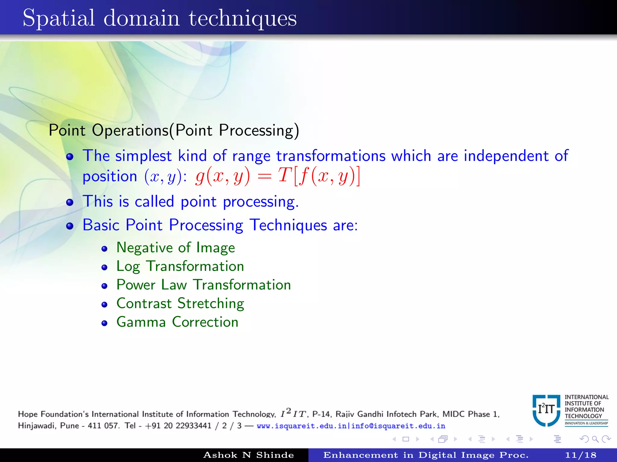 Enhancement in Digital Image Processing | PDF