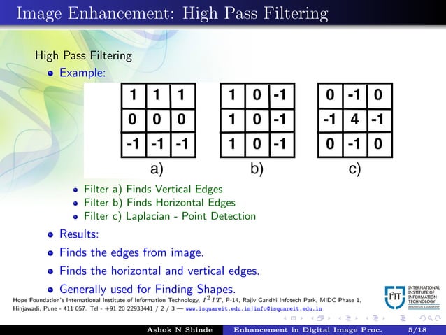 Enhancement in Digital Image Processing | PDF