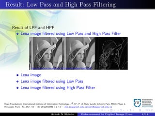 Enhancement in Digital Image Processing | PDF