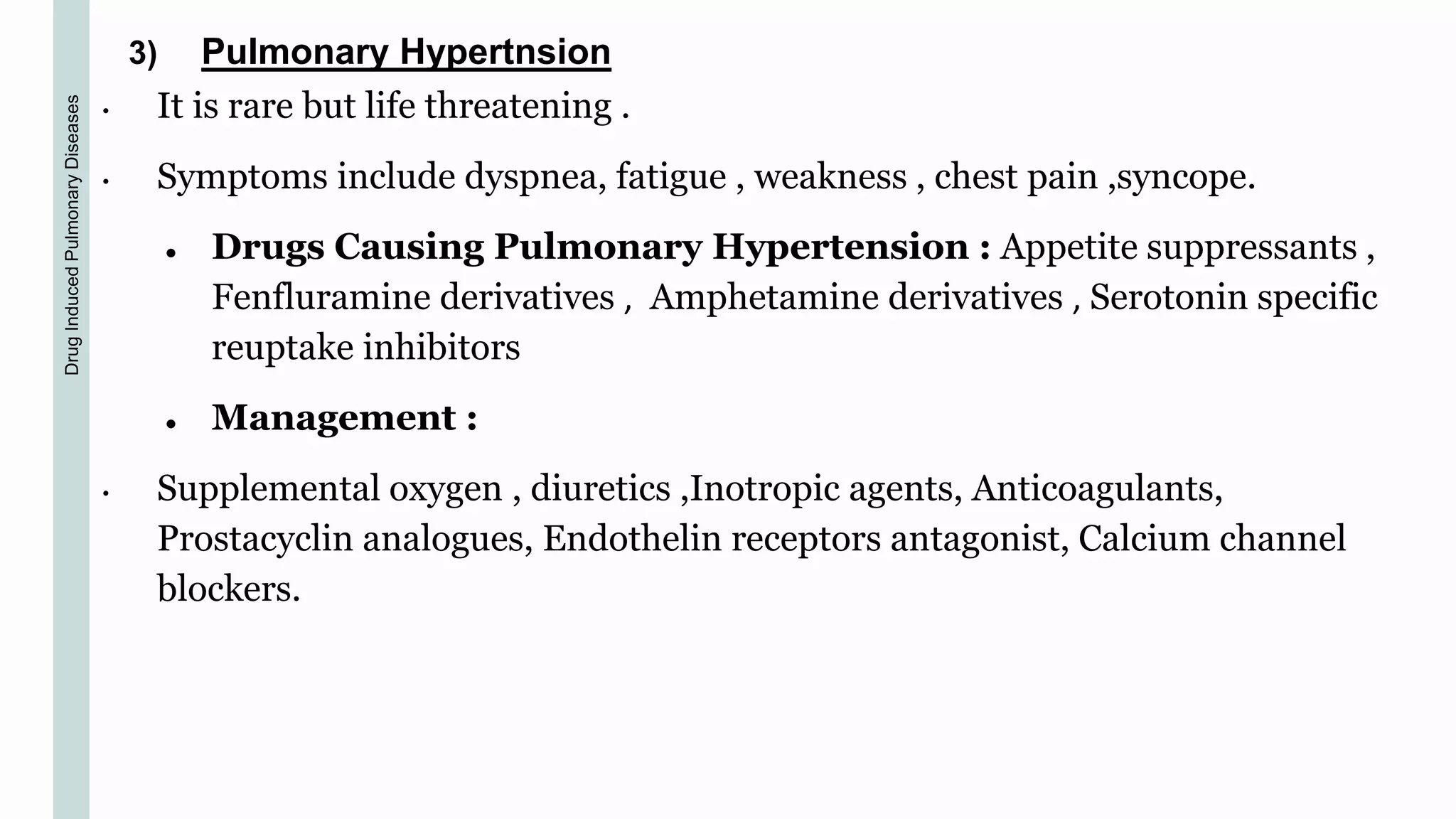 Dipd - DRUGS INDUCED PULMONAY DISEASES | PPTX