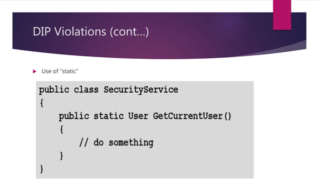 Dip(dependency inversion principle) presentation | PPTX | Programming Languages | Computing