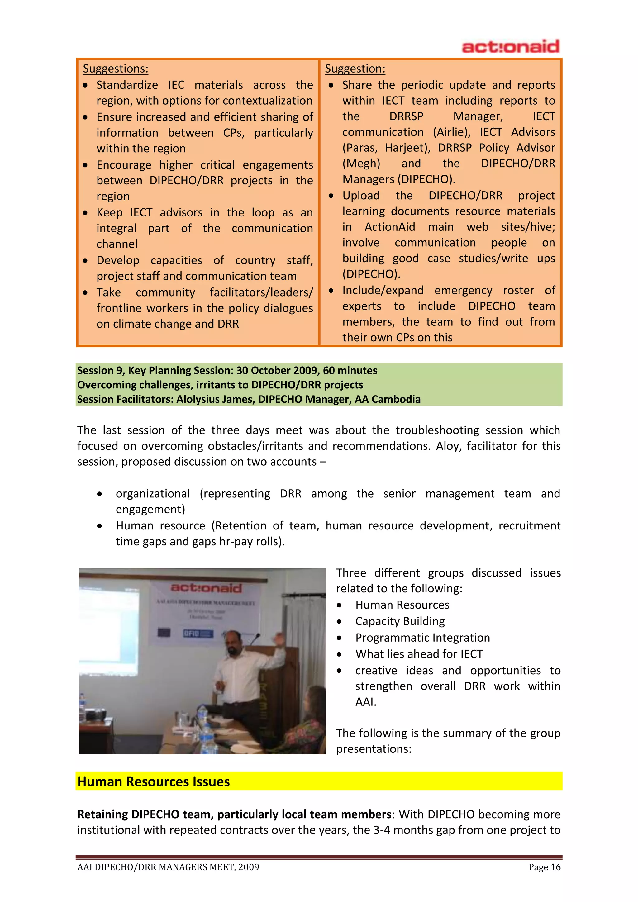 Dipecho drr managers meet 2009 report | PDF | Environment | Science