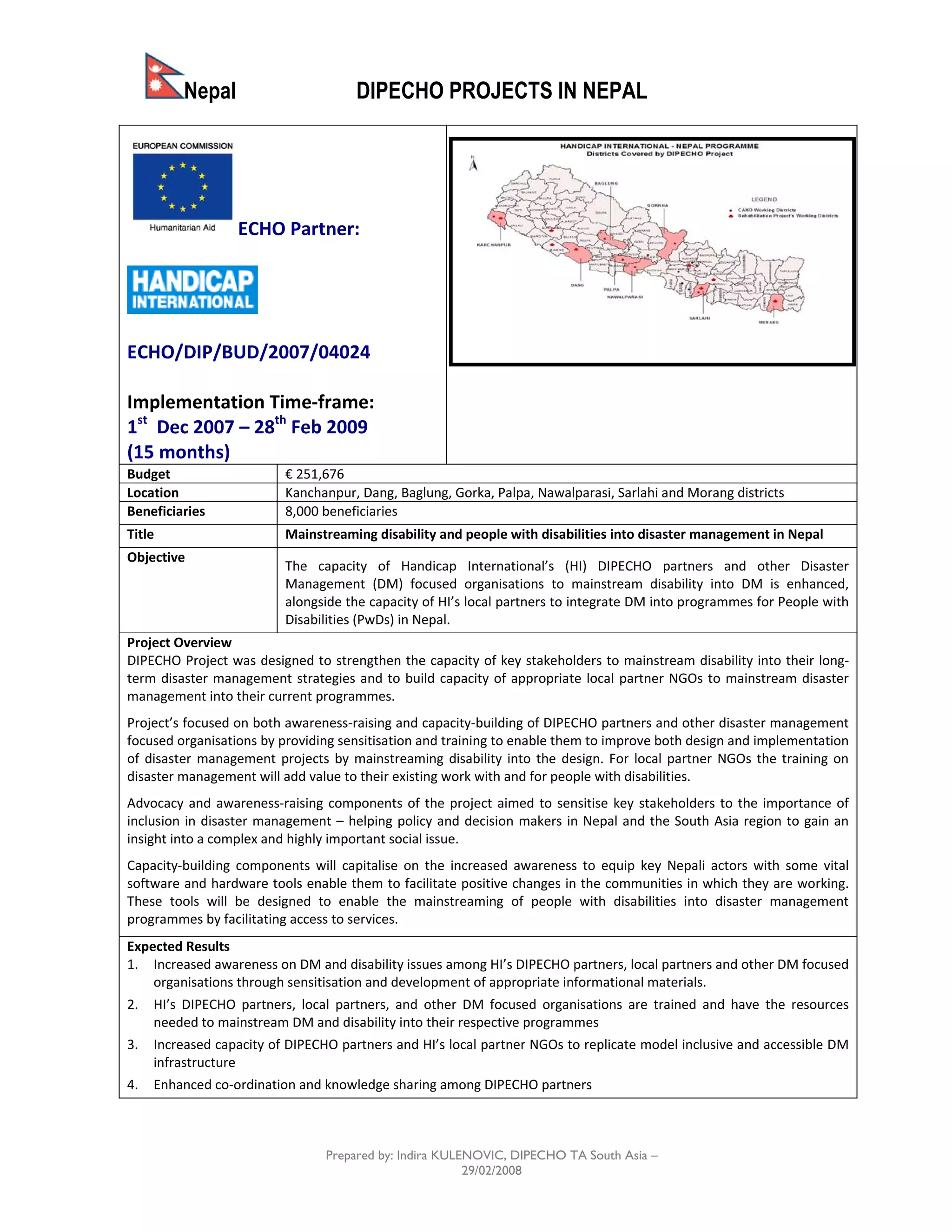 Dipecho iv project summary | PDF