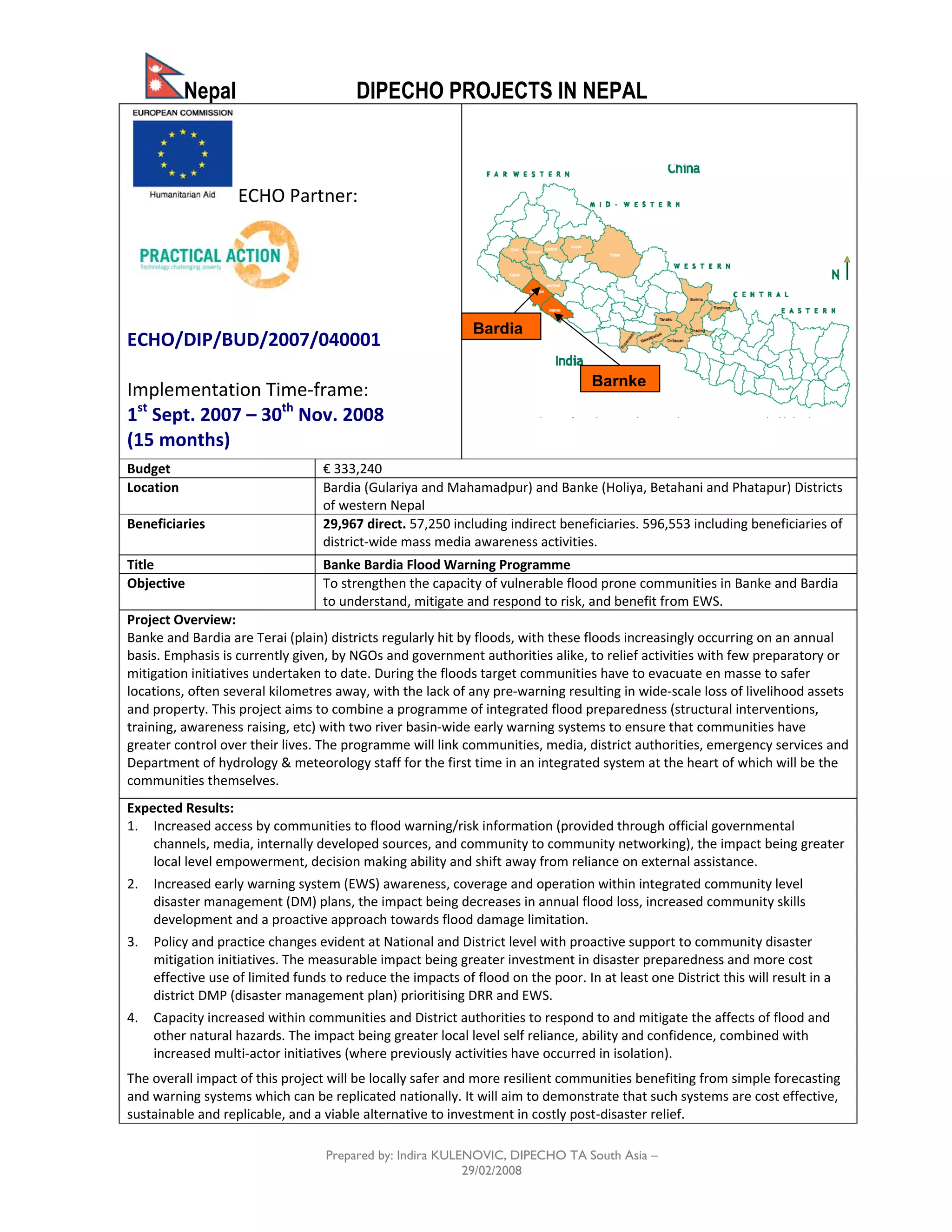 Dipecho iv project summary | PDF