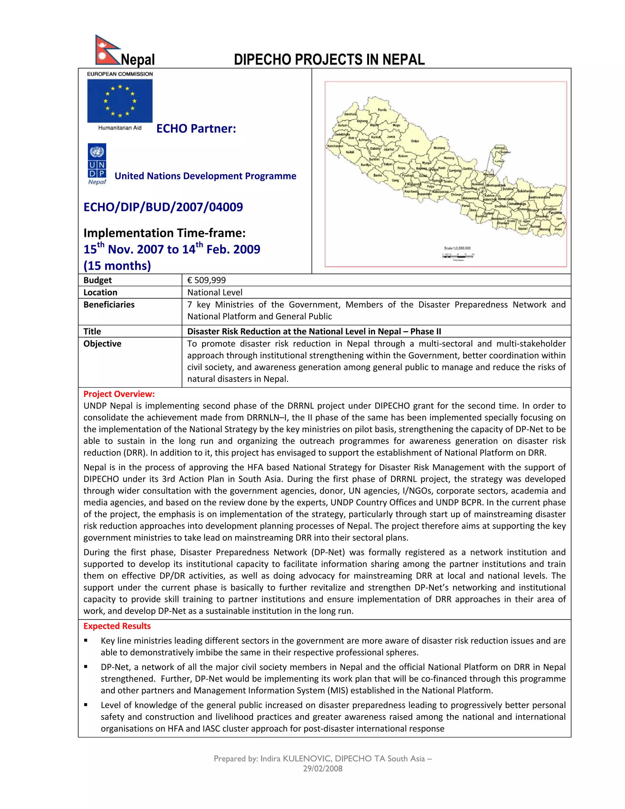 Dipecho iv project summary | PDF