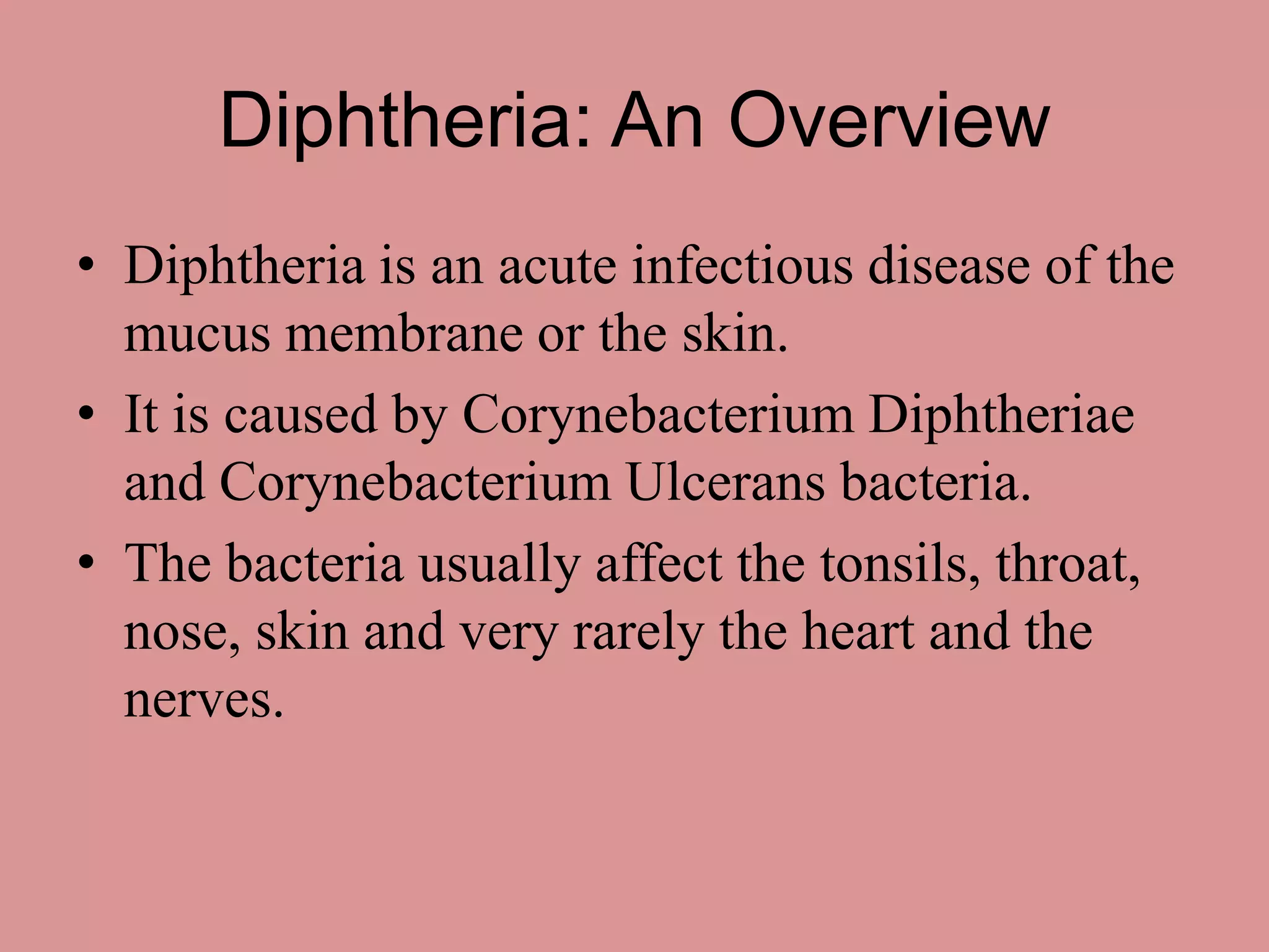 Diphtheria | PPTX