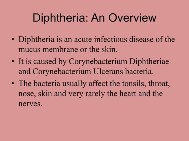 Diphtheria | PPTX | Ear, Nose and Throat Conditions | Diseases and ...