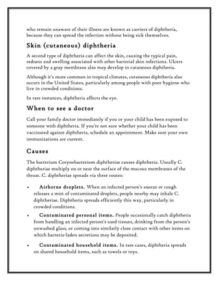 Diphtheria | DOC | Infectious Diseases | Diseases and Conditions