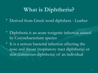 DIPHTHERIA and it's Management in medicine | PPTX