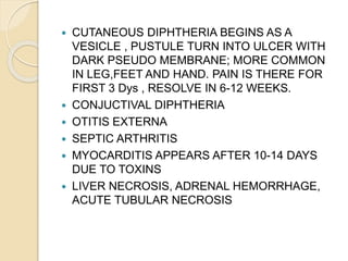 DIPHTHERIA BY D.pptx how to diagnosis and clinical presentation | PPT