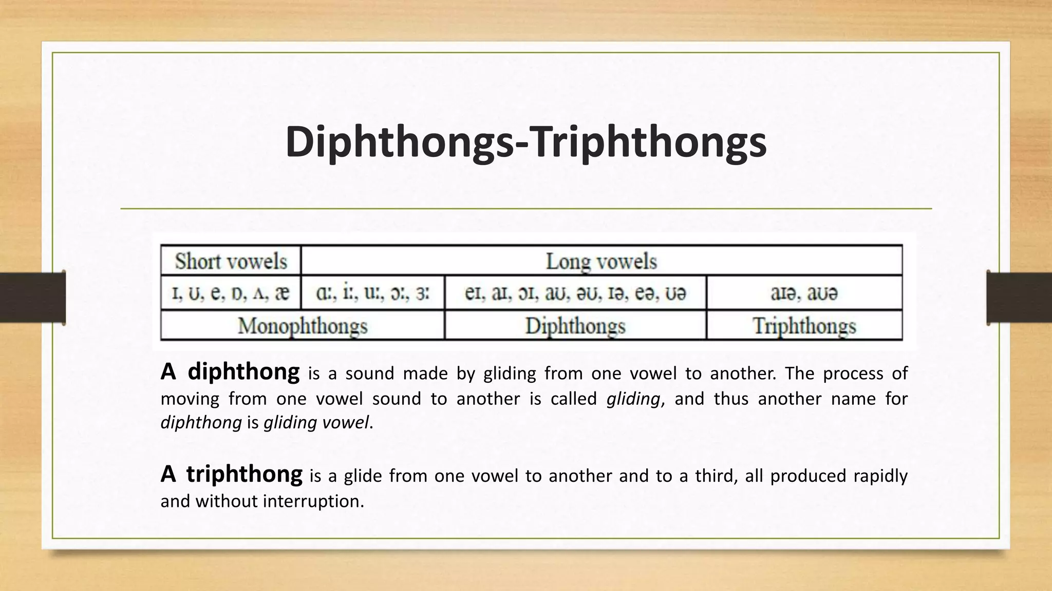 Diphthong and triphthong vowels | PPTX