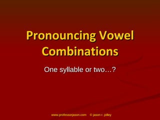 Pronouncing Spanish Vowel Combinations (Diphthongs/Hiatus) | PPT