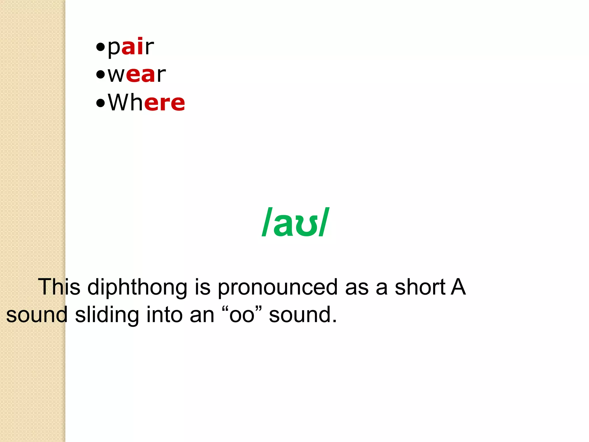 Diphthongs | PPTX