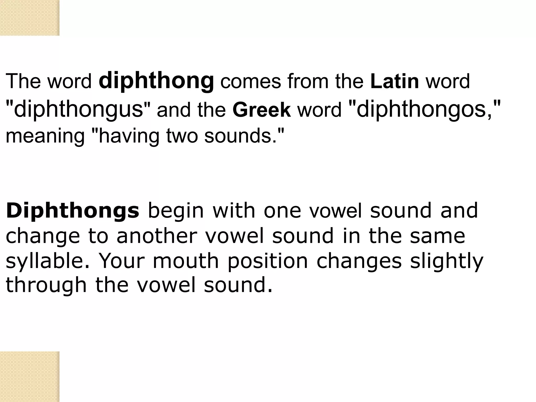 Diphthongs | PPTX