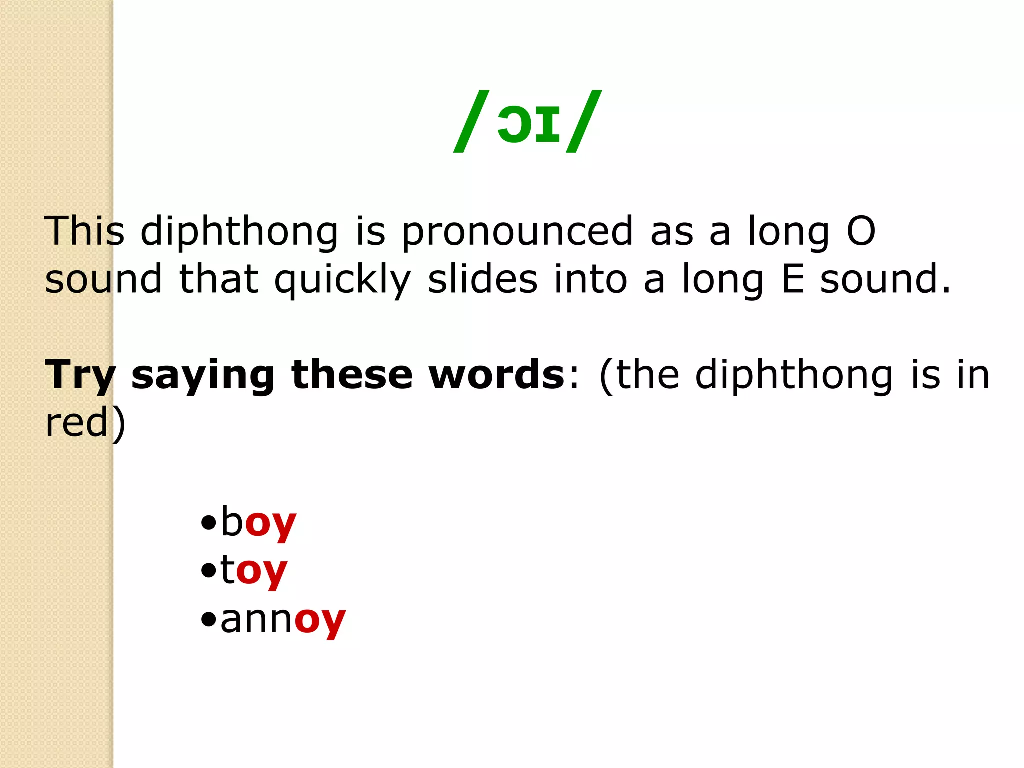 Diphthongs | PPTX