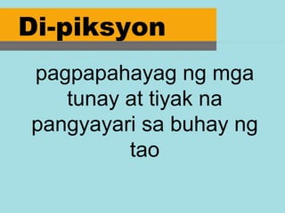 Malikhaing Di Piksyon na Pagsulat | PPT