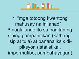 Malikhaing Di Piksyon na Pagsulat | PPT