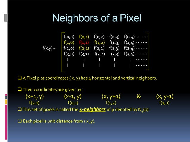 Basic Relationships between Pixels- Digital Image Processing | PPTX
