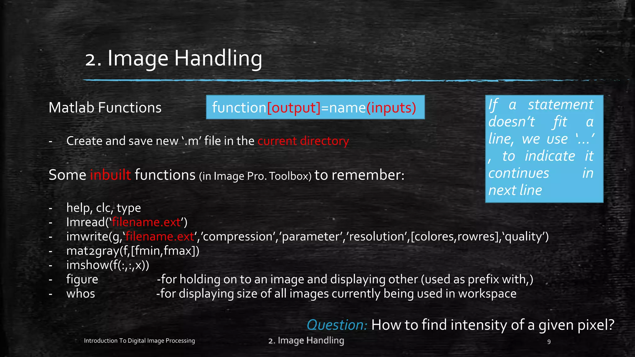 Introductory Digital Image Processing using Matlab, IIT Roorkee | PPT