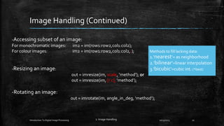 Introductory Digital Image Processing using Matlab, IIT Roorkee | PPT