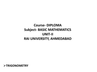 Diploma_Basic_Mathematics_Unit-II | PPT