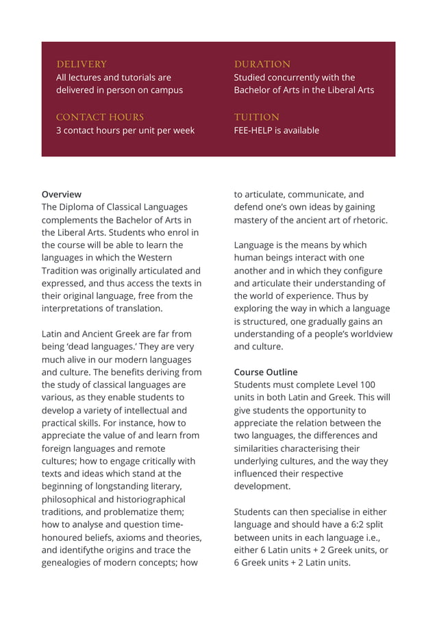The Diploma of Classical Languages | PDF