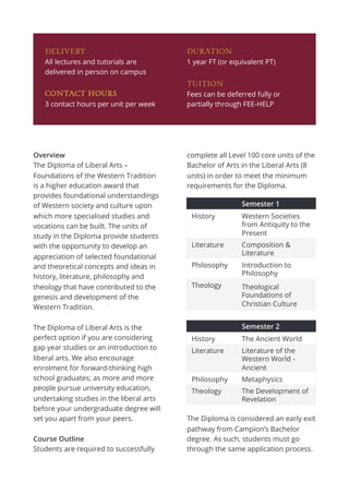 Diploma of Liberal Arts | PDF