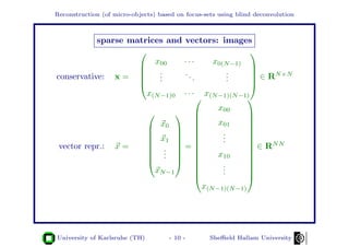 Reconstruction (of micro-objects) based on focus-sets using blind ...