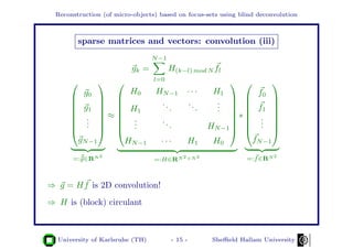 Reconstruction (of micro-objects) based on focus-sets using blind deconvolution (2001) | PPT
