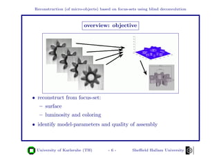 Reconstruction (of micro-objects) based on focus-sets using blind deconvolution (2001) | PPT