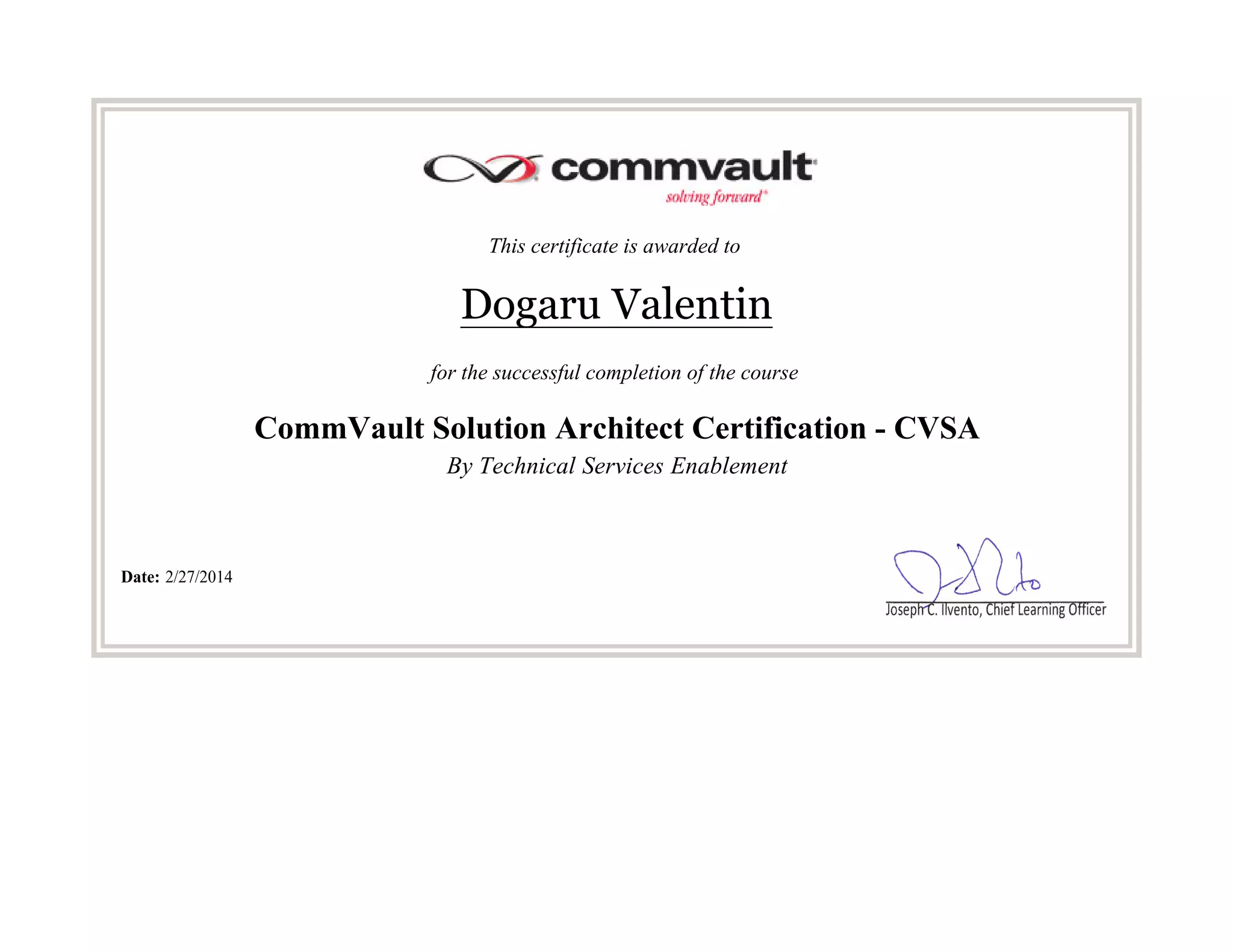 CommVault® Solution Architect Certification - CVSA | PDF