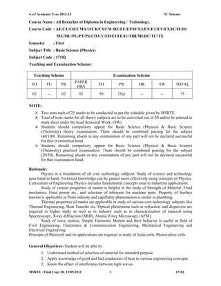 Diploma Mechanical Engineering Curriculum | PPT