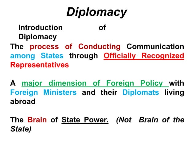 Diplomacy | PPTX | Political Issues & policy | Politics