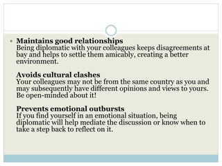 Diplomacy at workplace | PPTX