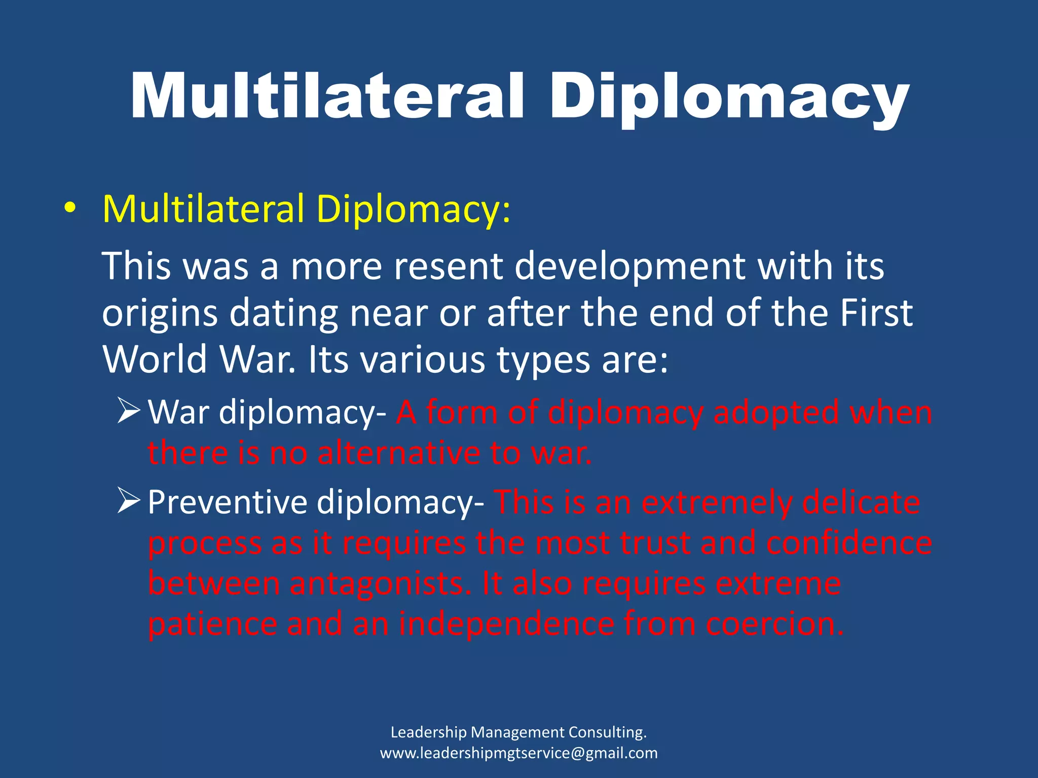 Diplomacy defined | PPTX