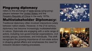 diplomacy in 21st century with different dynamics n polticis | PPTX