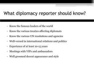 Diplomacy Reporting | PPTX