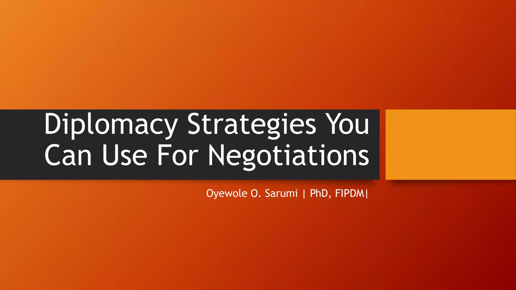 Diplomacy strategies you can use for negotiations | PPTX