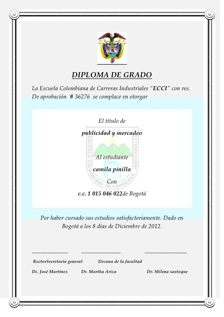 Certificado De Grado De Posgrado