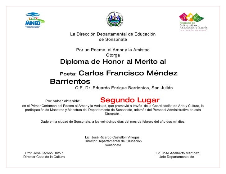 Modelos diplomas de honor al merito - Imagui