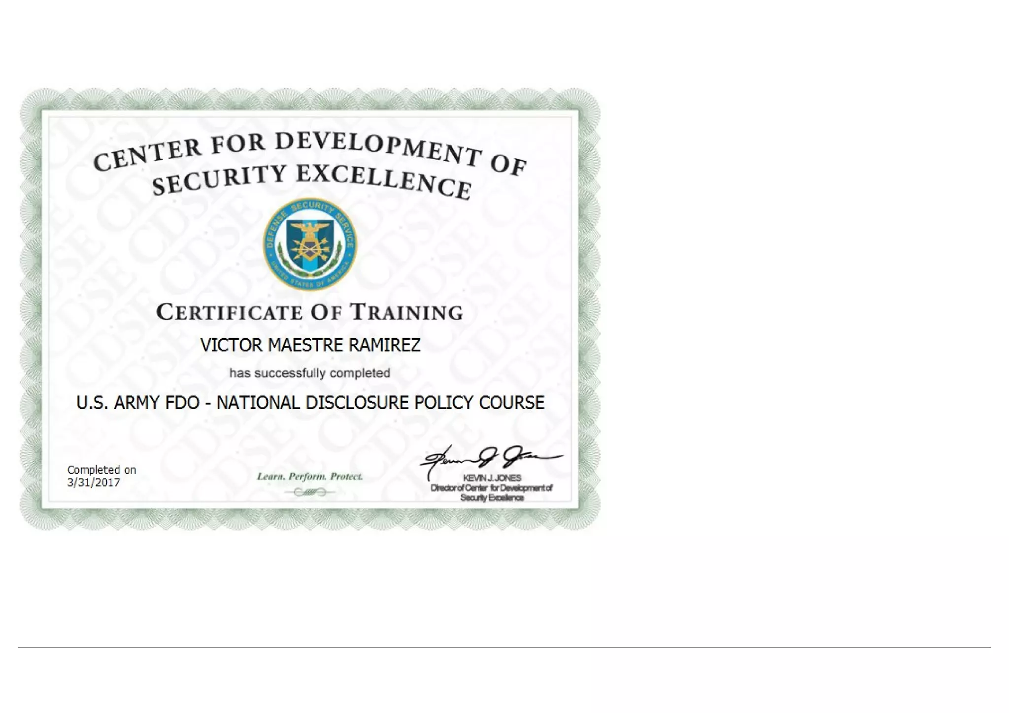 U.S. Army Foreign Disclosure Officer - National Disclosure Policy ...