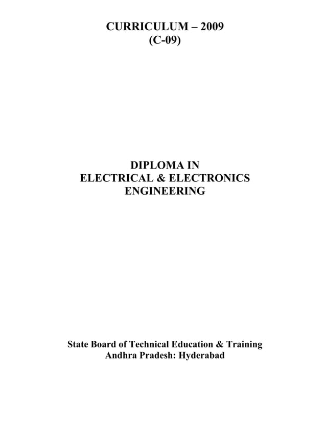 Diploma Eee Curriculum 09 Pdf