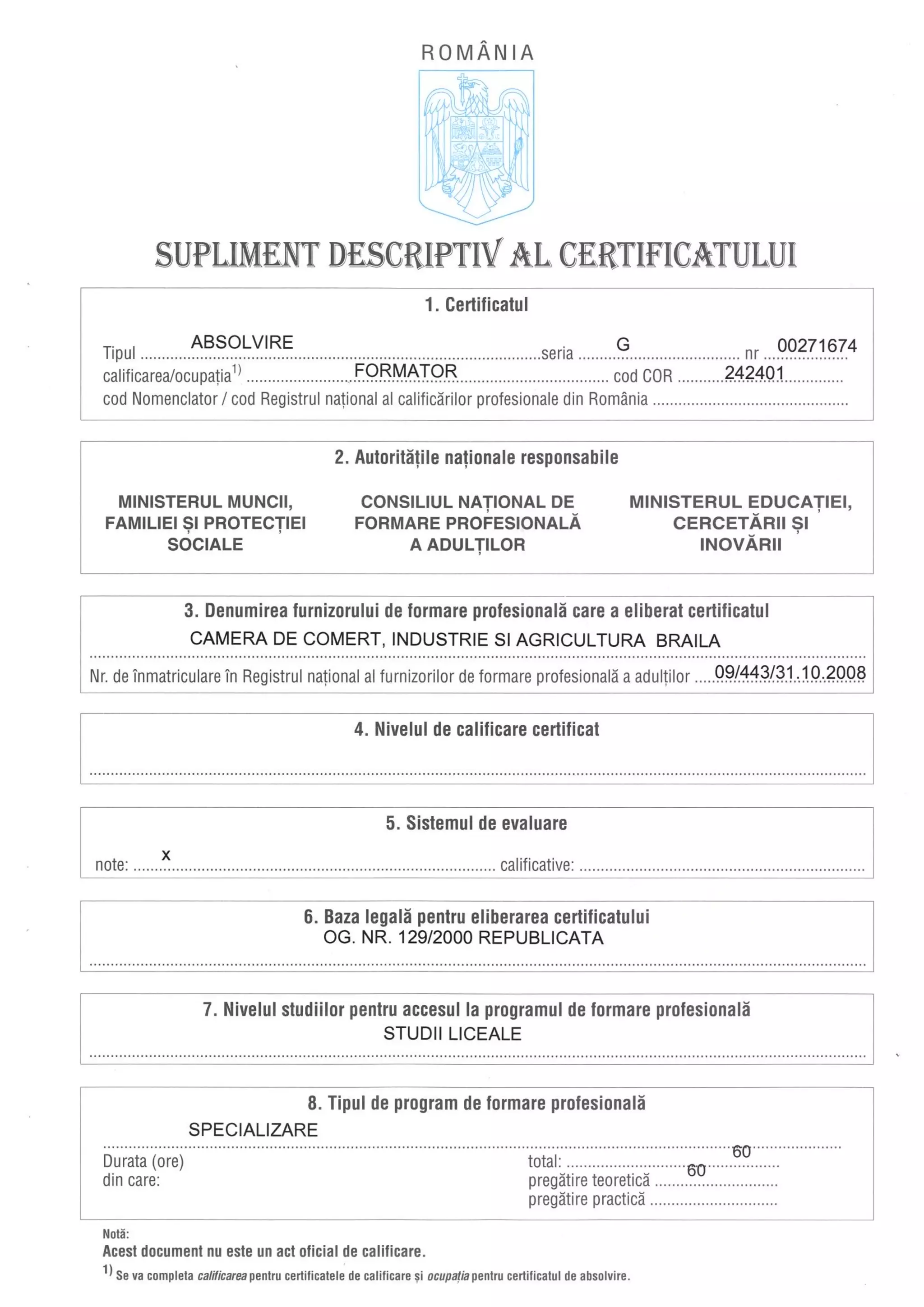 Diploma formator | PDF