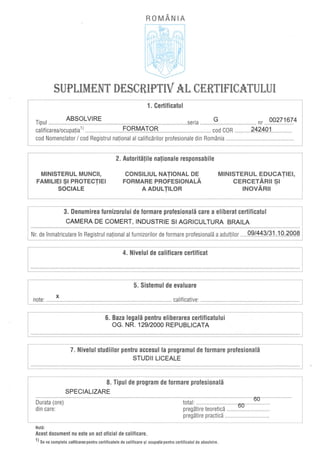 Diploma formator | PDF