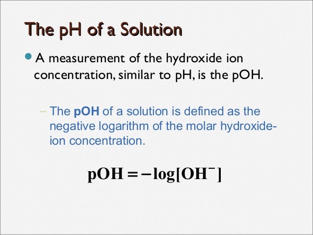 Poh Definition 16.4 The PH Scale ChemistrySAAkhenry