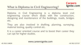 Diploma in Civil Engineering Courses, Colleges, Eligibility | PDF ...