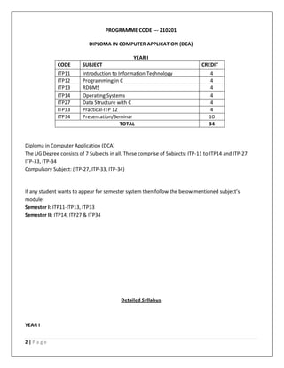 Diploma in computer applications | PDF